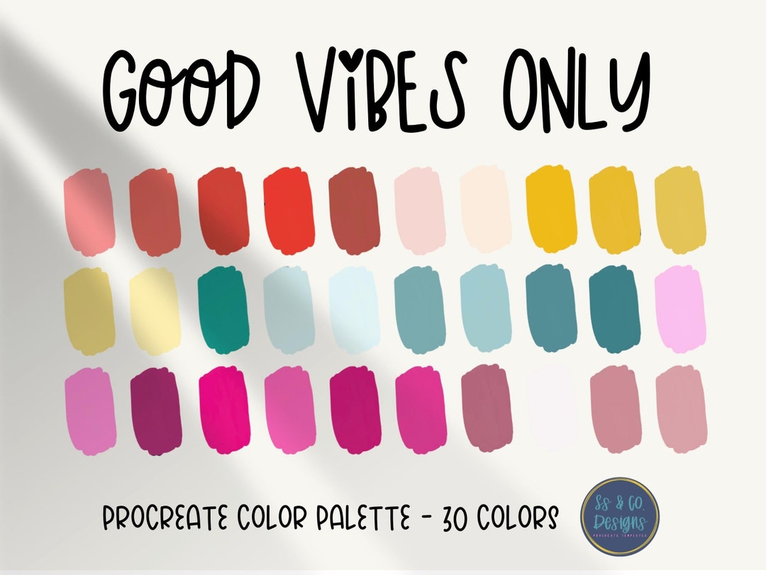 Good Vibes Only Procreate Color Palette - Etsy