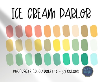 Ice Cream Parlor Procreate Palette, 30 Colors, Color Palette, Procreate ...