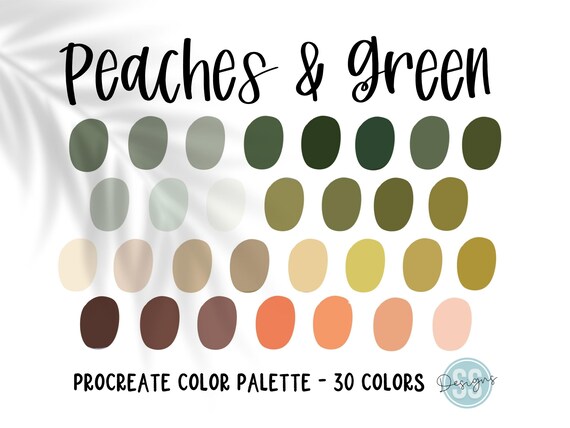 Peaches And Green Procreate Color Palette Etsy