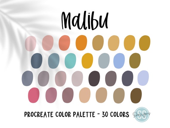 Malibu Procreate Color Palette - Etsy