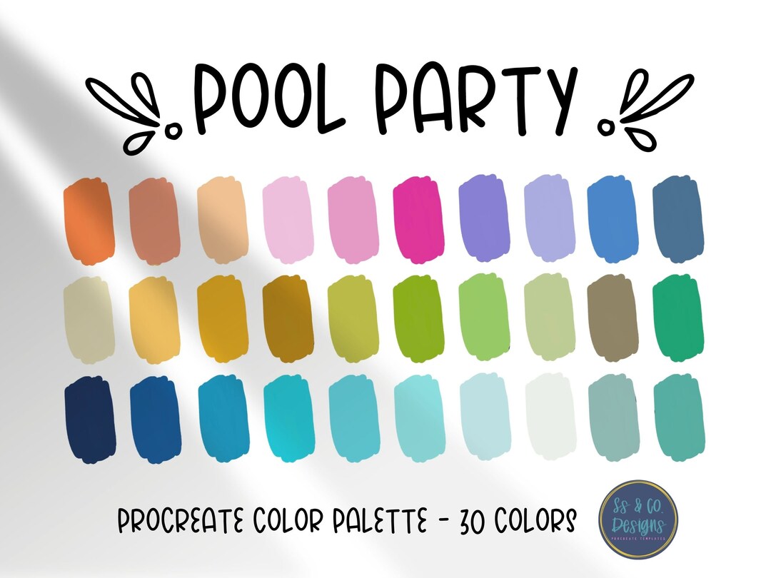 Pool Party Procreate Color Palette - Etsy