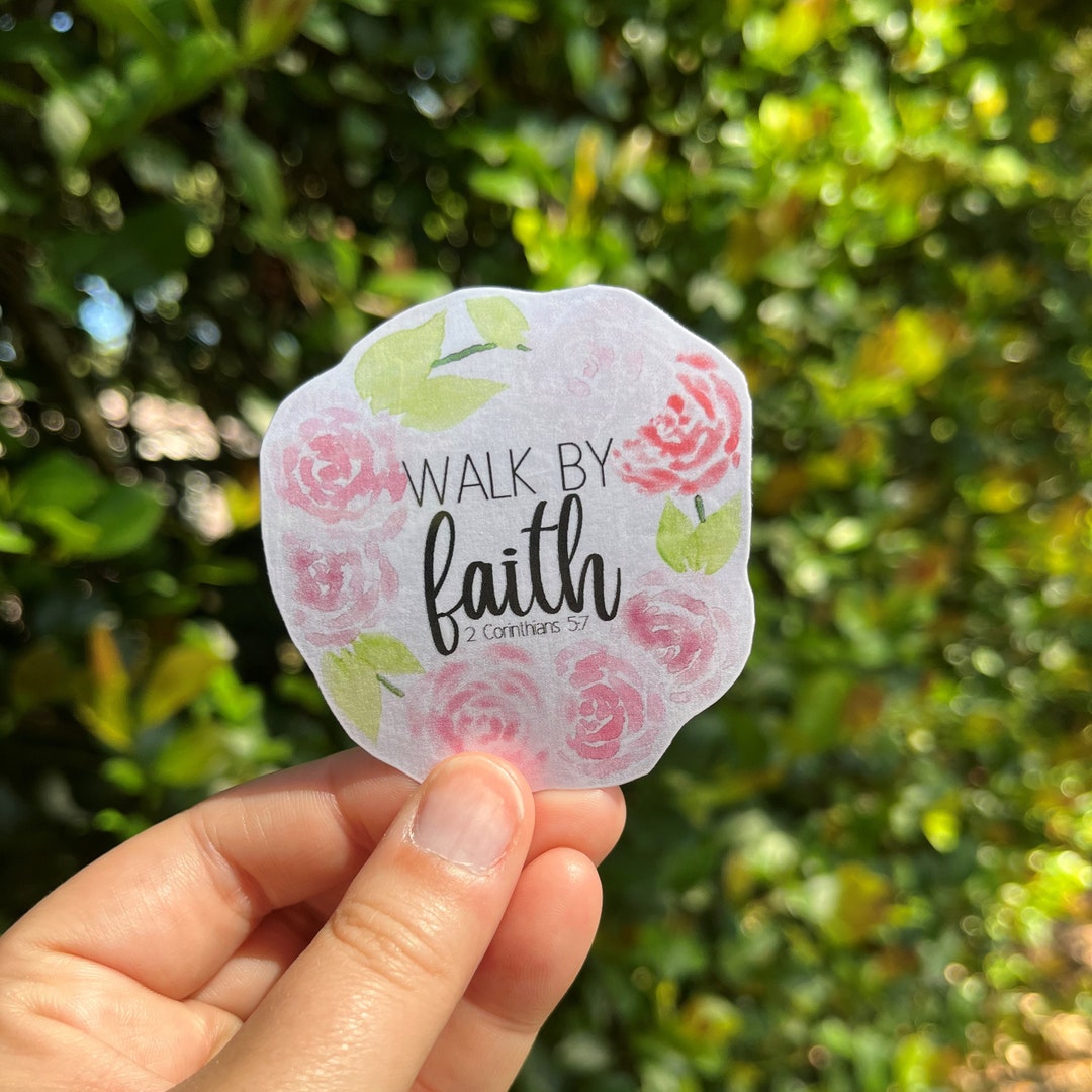 Walk by Faith Sticker, Christian Quote Sticker, Scripture Sticker ...