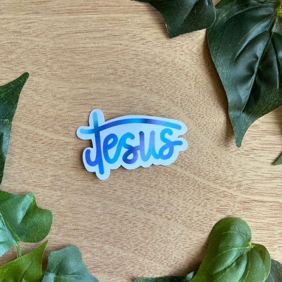 Jesus Cross Blue Sticker Christian Quote Sticker Scripture - Etsy