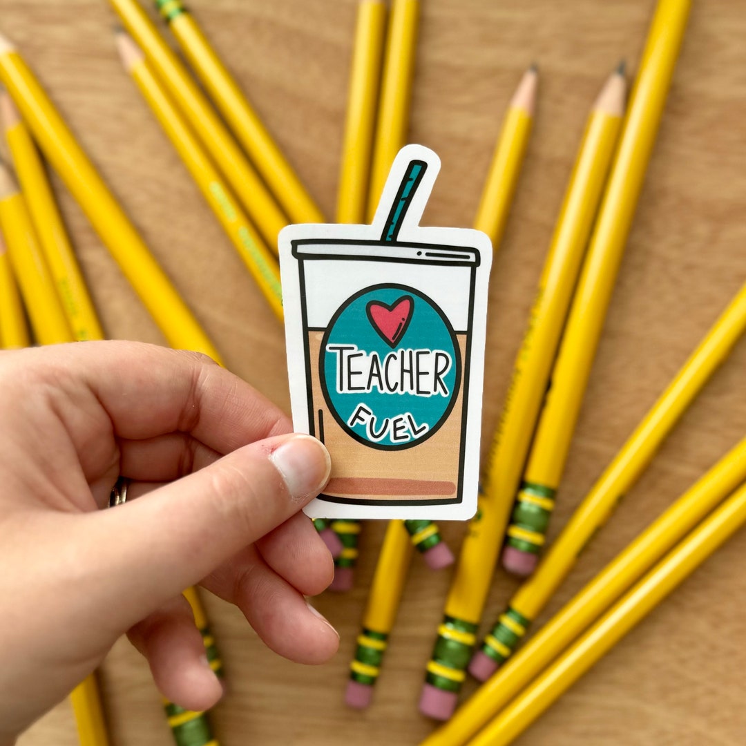 Teacher Fuel Iced Coffee Sticker, Personalized Teacher Gift - Etsy