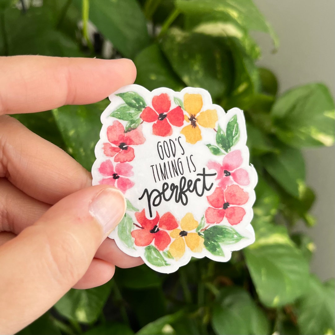 God's Timing is Perfect Sticker, Christian Quote Sticker, Scripture ...