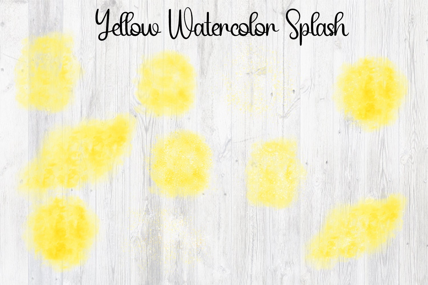 Yellow Watercolor Splashes | Splash Clipart | Digital Design | PNG ...