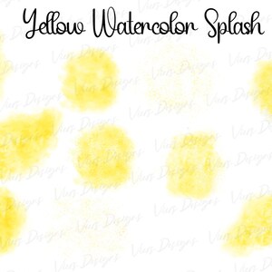 Yellow Watercolor Splashes | Splash Clipart | Digital Design | PNG ...