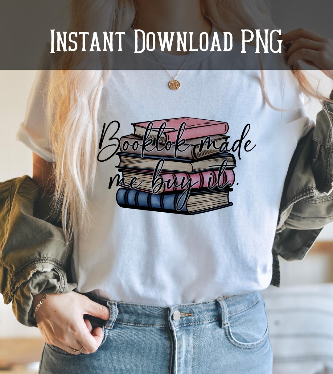 Booktok Made Me Buy It PNG | Book Stack Design for Reader Sublimation ...