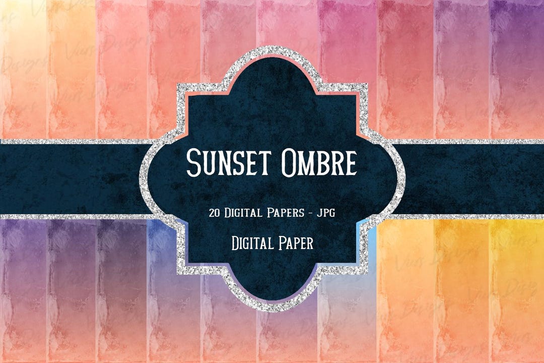 Sunset Ombre Digital Paper | Ombre Digital Paper |sunset Background ...