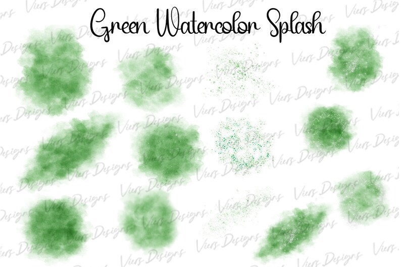 Yellow Watercolor Splashes | Splash Clipart | Digital Design | PNG ...