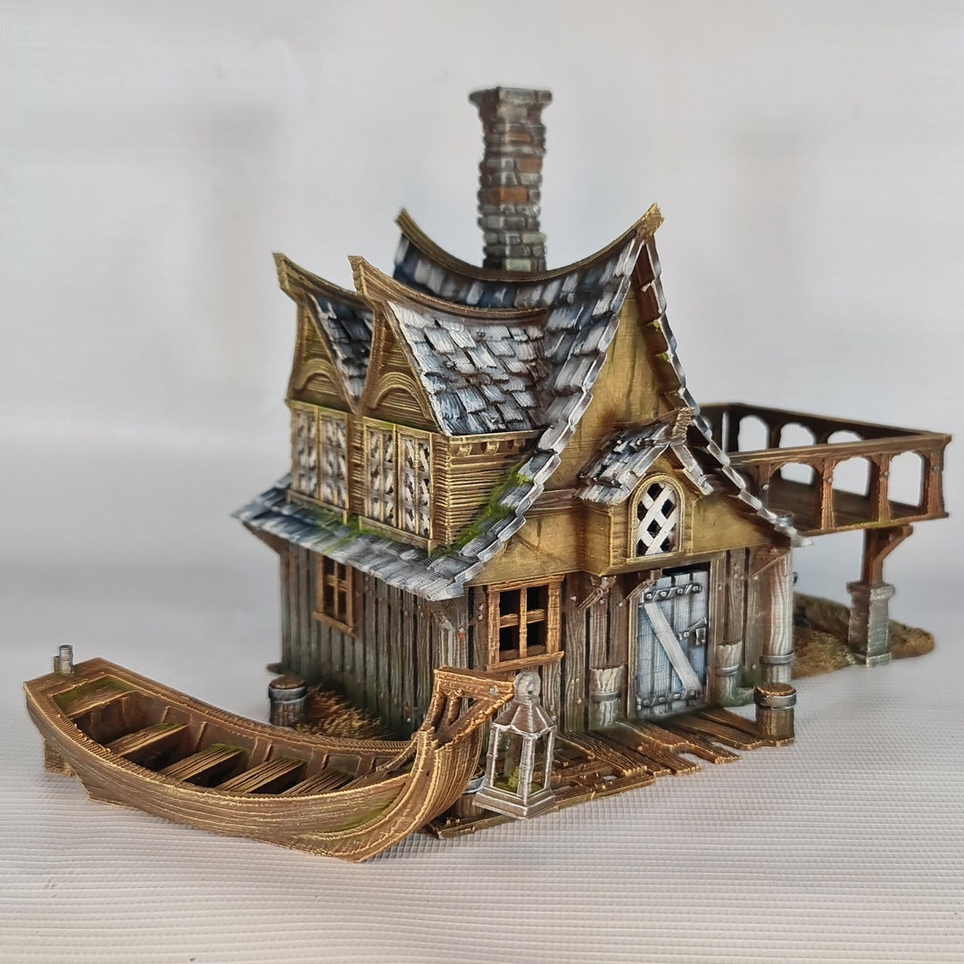 3D Printed River Master's Hut 28mm 32mm Scale Tabletop Terrain ...
