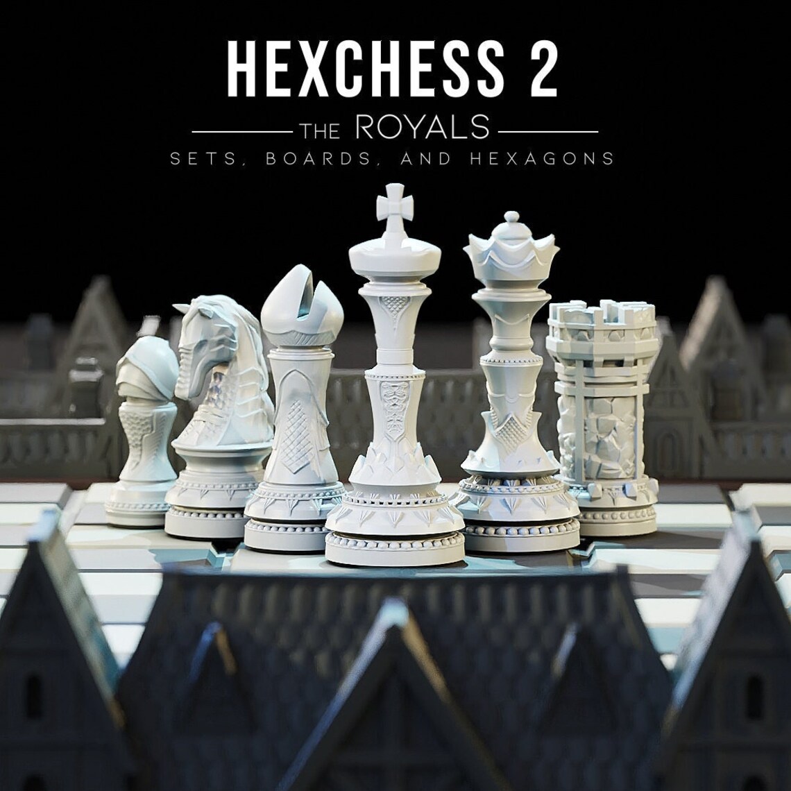 3D Printed Hexchess Set the Royals - Etsy