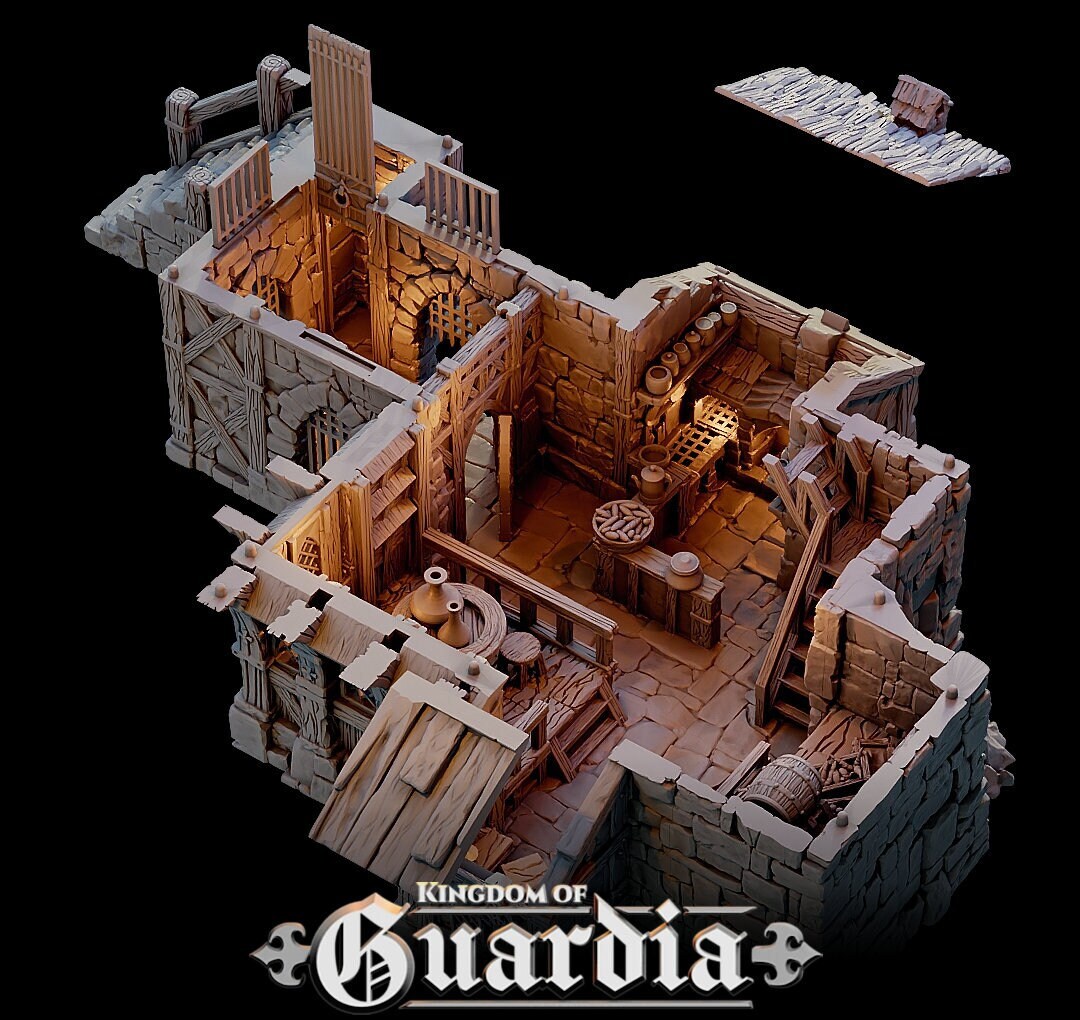 Kingdom of Guardia 28mm Scale Knights Keep Inn - 3D Printed Gray ...