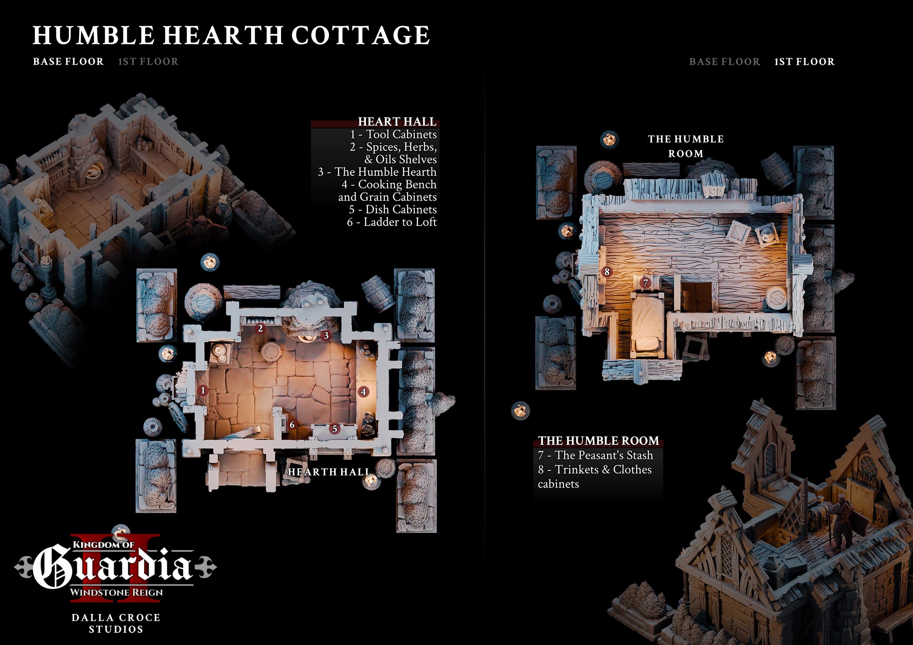 3D Printed Humble Hearth Cottage: DND Wargaming Terrain 28mm - Etsy