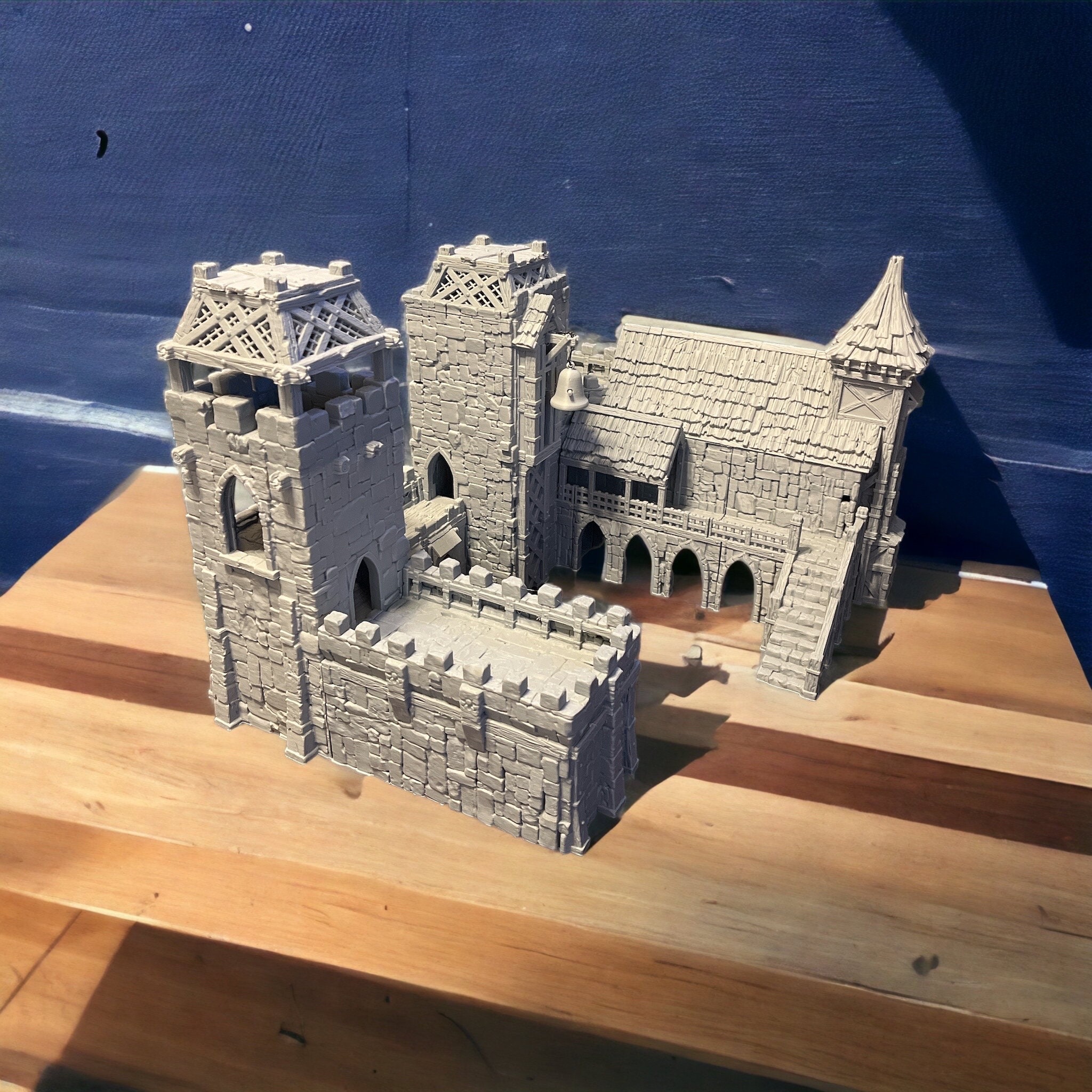 3D Printed Fortress Barracks and Bell Tower Terrain: 28mm Scale Dnd ...