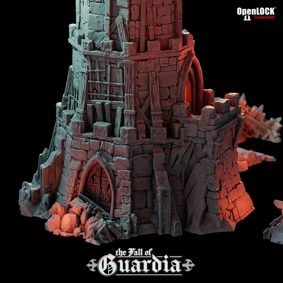 The Fall of Guardia Outpost Tower 3D Printed Miniature - 28mm Scale ...