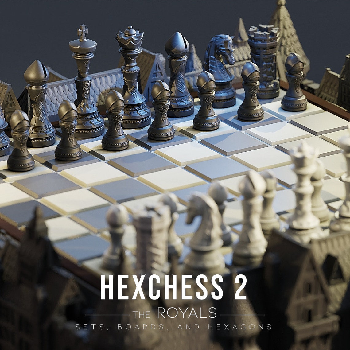 3D Printed Hexchess Set the Royals - Etsy