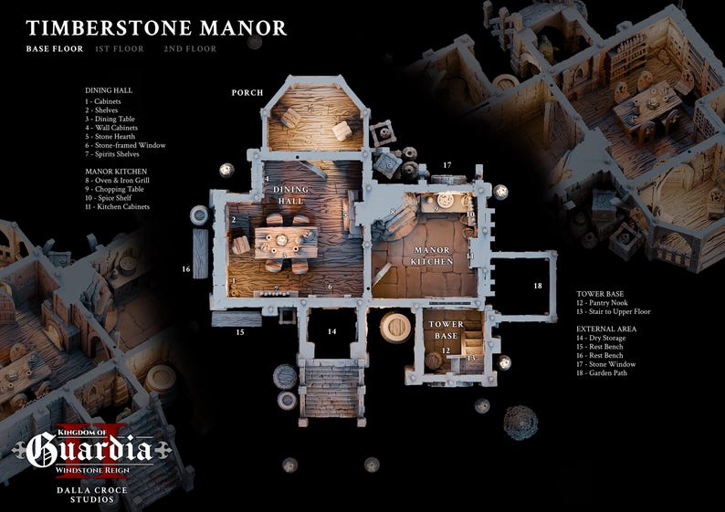 3D Printed Timberstone Manor: Kingdom of Guardia Terrain - 28mm DND ...