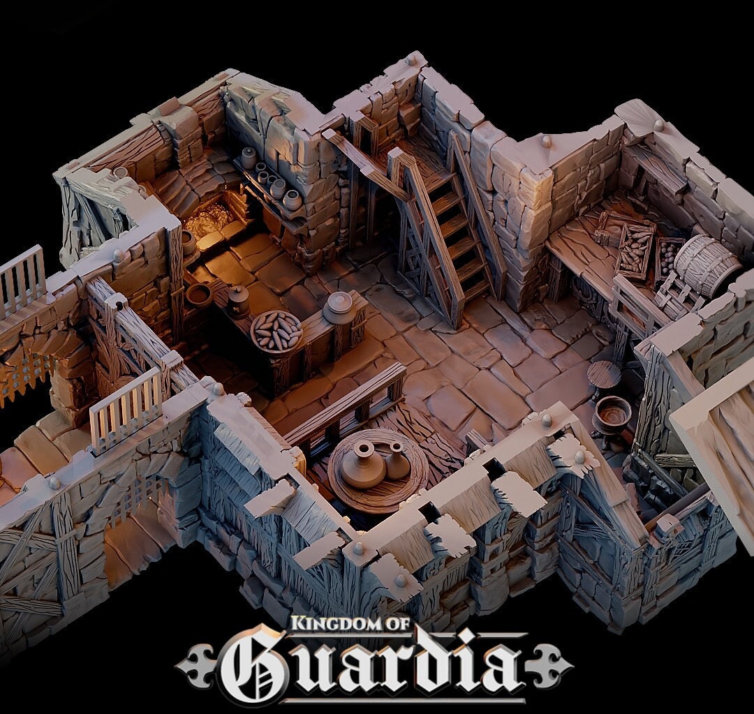 Kingdom of Guardia 28mm Scale Knights Keep Inn - 3D Printed Gray ...