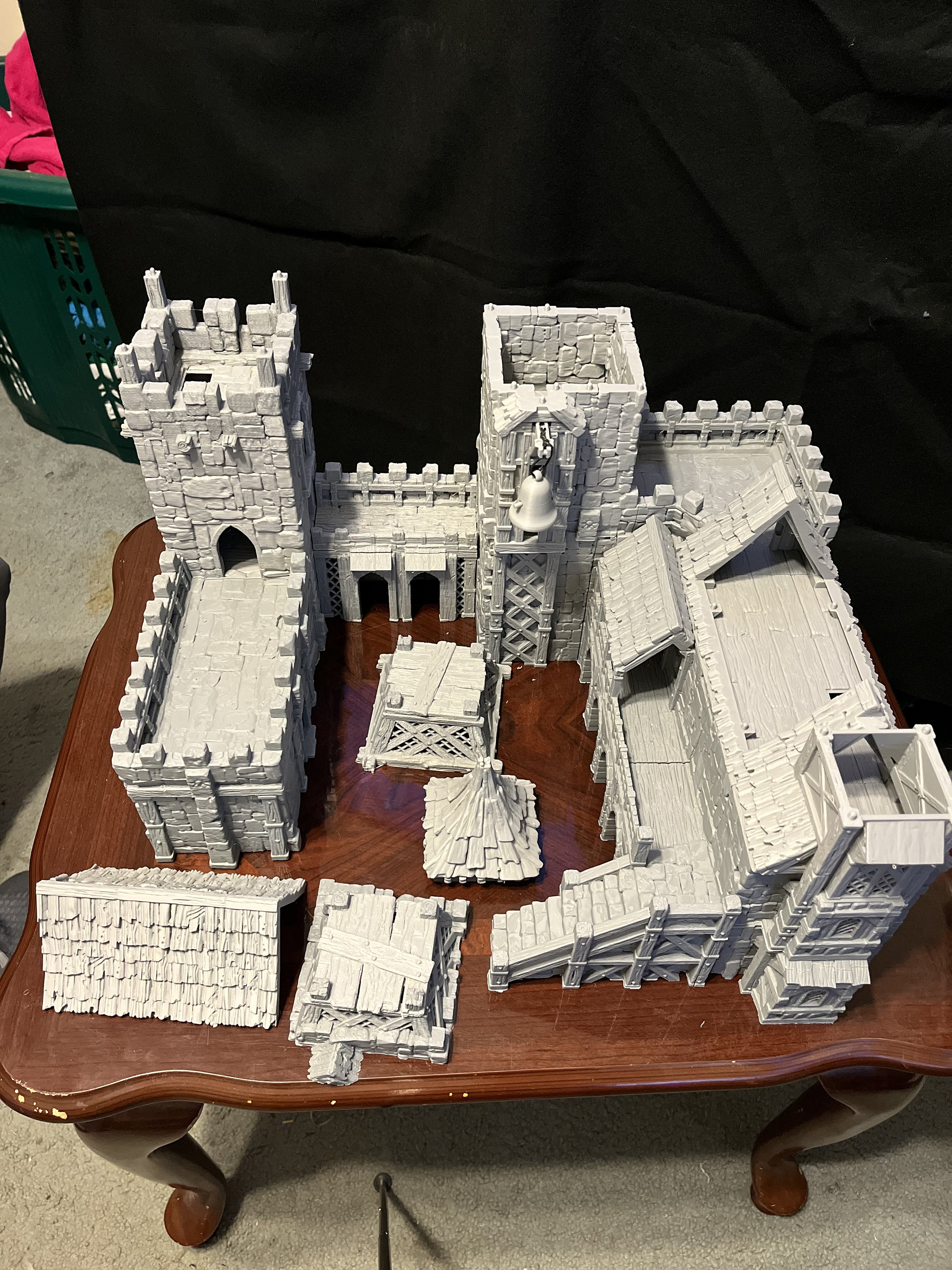 3D Printed Fortress Barracks and Bell Tower Terrain: 28mm Scale Dnd ...