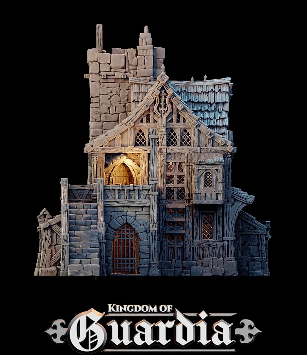 Kingdom of Guardia 28mm Scale Knights Keep Inn - 3D Printed Gray ...