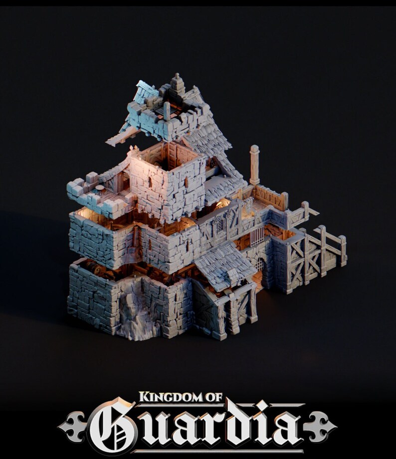 Kingdom of Guardia 28mm Scale Knights Keep Inn - 3D Printed Gray ...