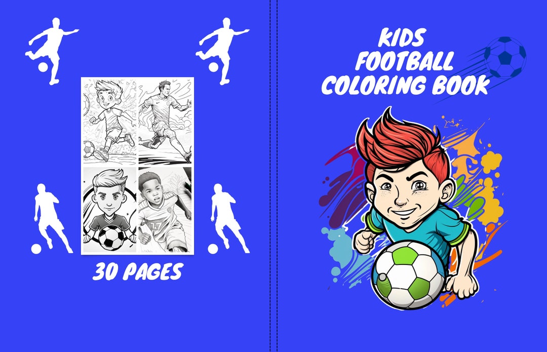 Coloring Book for Kids, Football Soccer Goalkeeper Stadium Ball Jersey ...