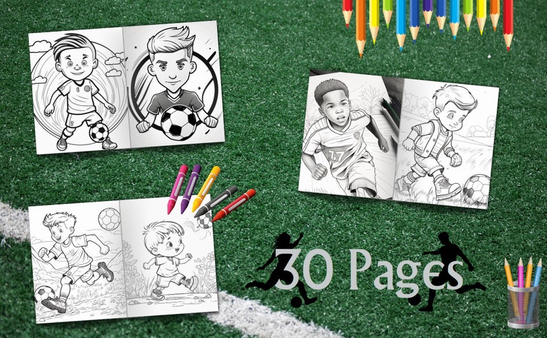 Coloring Book for Kids, Football Soccer Goalkeeper Stadium Ball Jersey ...