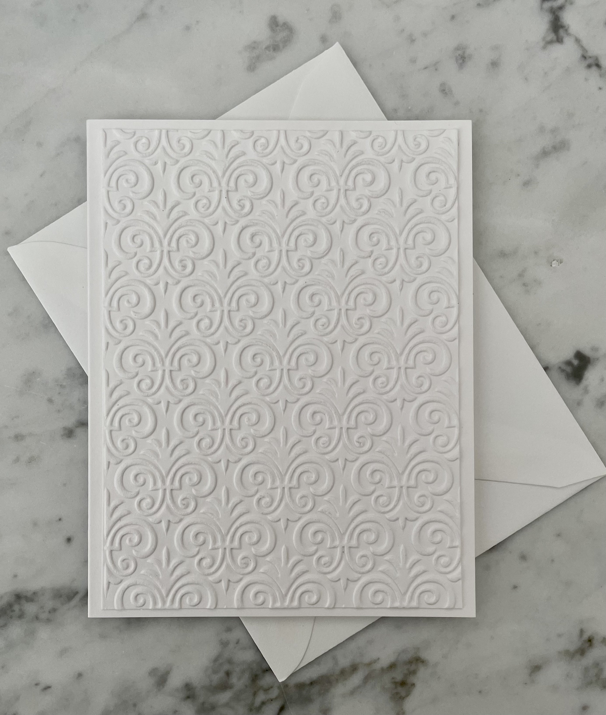 3D Embossed White Cards, Handmade 5 Card Set, Blank Notecards, Deluxe ...