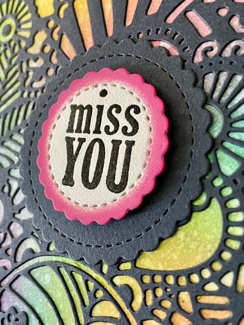 Colorful Handmade I Miss You Card, Swirly Intricate Greeting, Blank ...