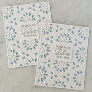 Luxury Wedding Card, Handmade Layered Greeting, Light Blue White, Love ...