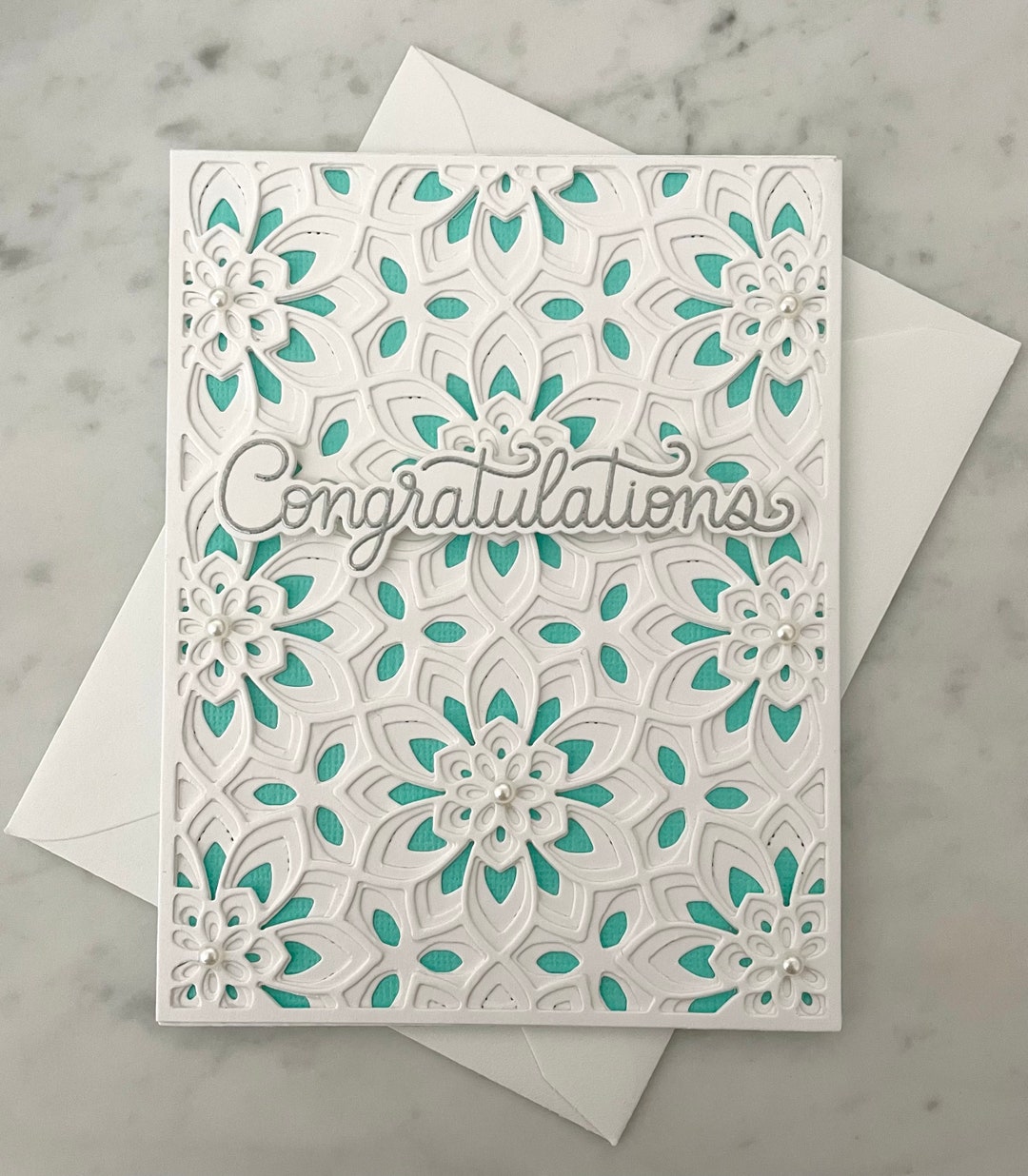 Wedding Congratulations Card, Fancy Handmade Greeting, Elegant ...
