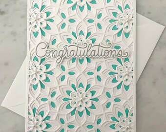Best Wishes Congratulations Card, Fancy Handmade Wedding Greeting ...