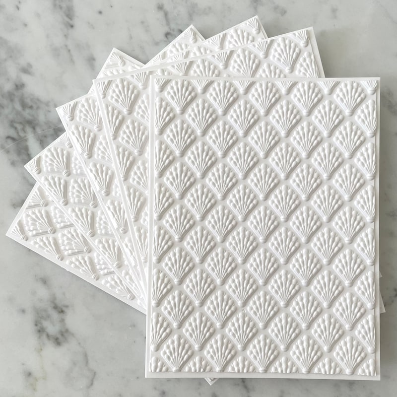 White Embossed Cards - Etsy