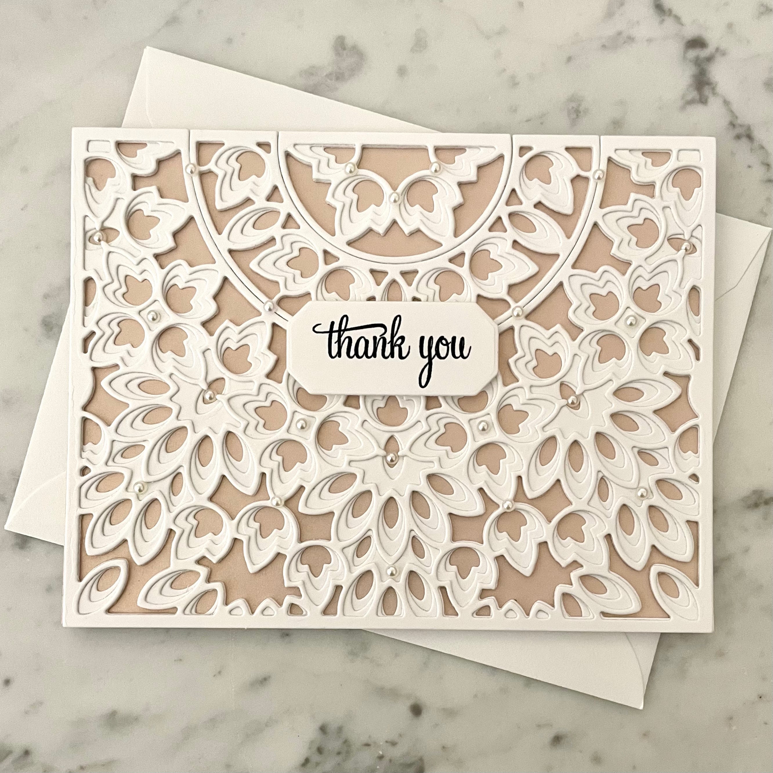 Wedding Thank You Card, Fancy Handmade Luxury Greeting, Bridal Party, Bridesmaid, Elegant Deluxe ...