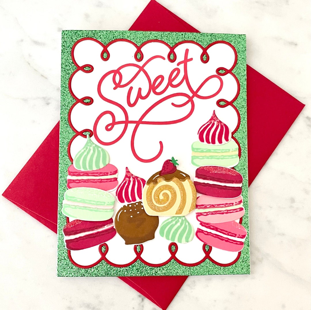 Sweet Christmas Treats Card, Handmade Holiday Greeting, Charming, Ink ...