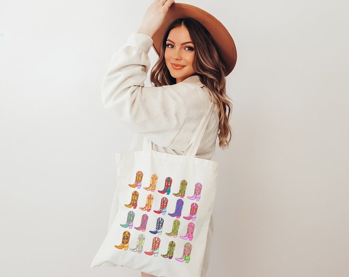 Y'all Tote Bag Western Tote Bag Cowboy Boots Tote Bag Nashville ...