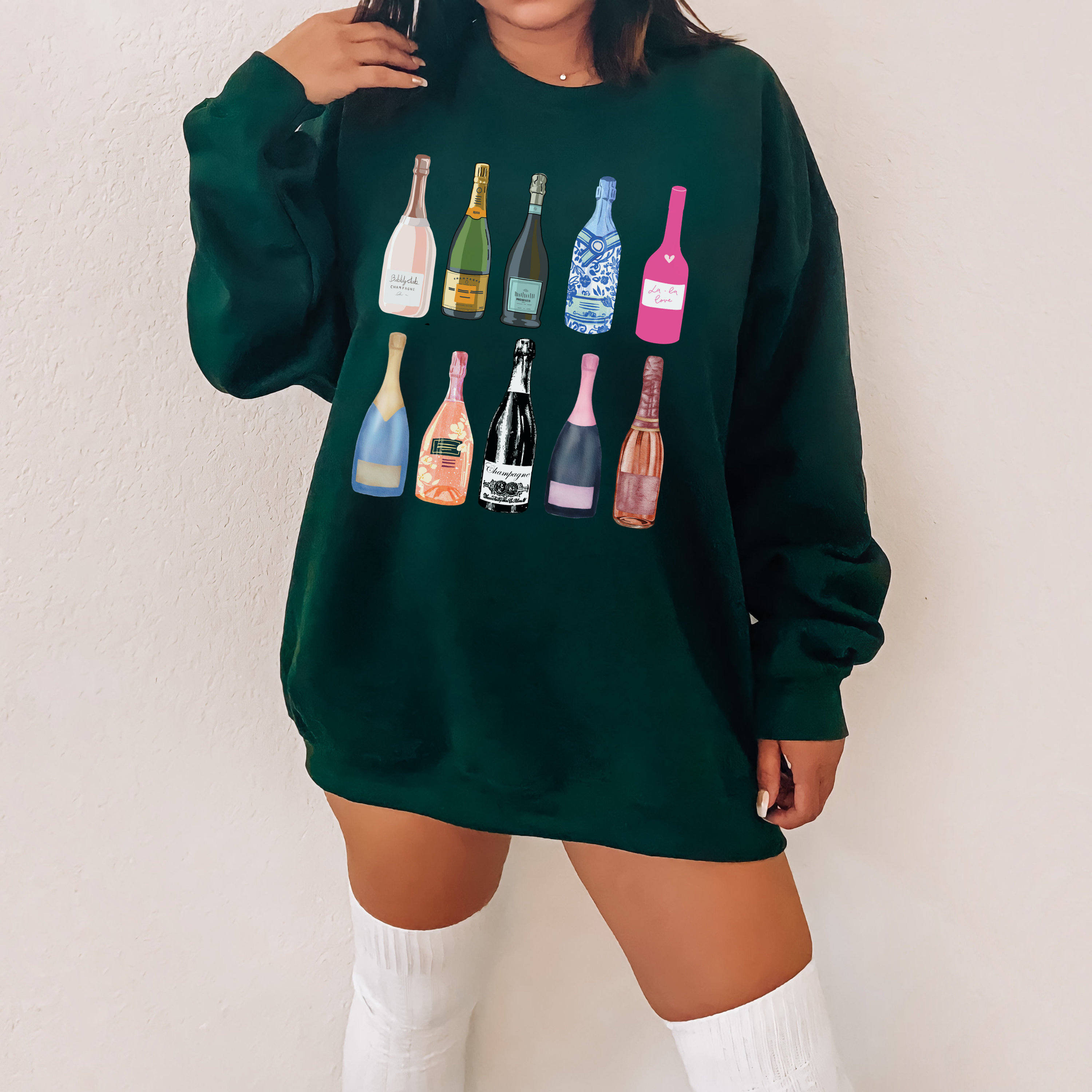 Champagne Sweatshirt, Vintage Champagne Crewneck, Yes Way Rose ...