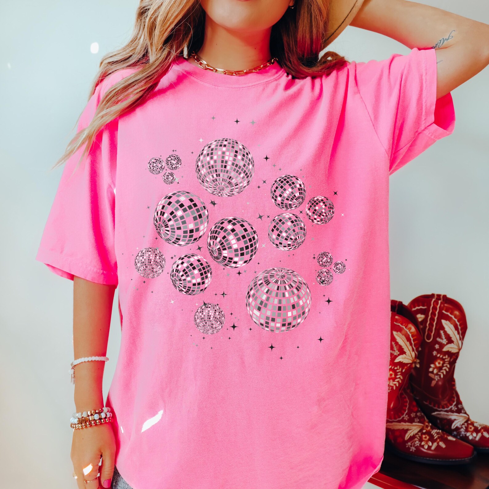 Comfort Colors Disco Ball Tee, Last Disco Shirt, Disco Cowgirl Tee ...