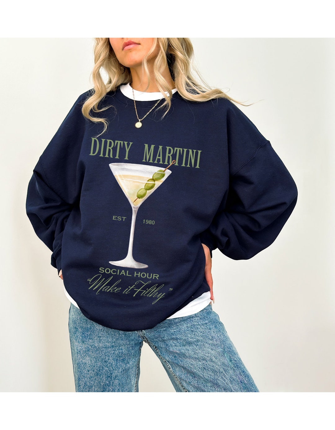 Tini Time Sweatshirt, Dirty Martini Crewneck, Martini Lover Gift, Extra ...