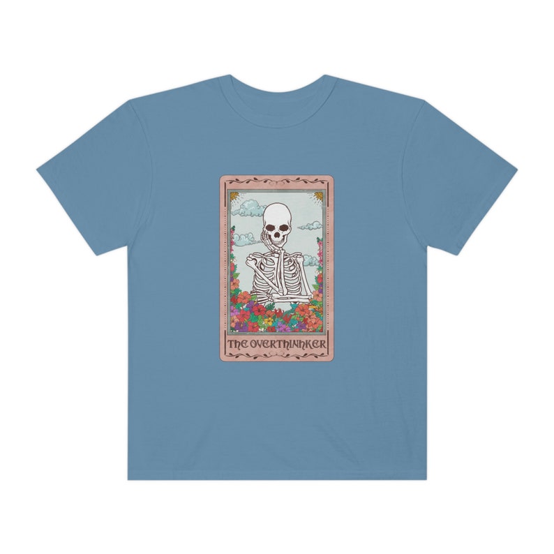 Skeleton Tarot Card Shirt, Funny Over Thinker Tee, Mental Health Tee ...