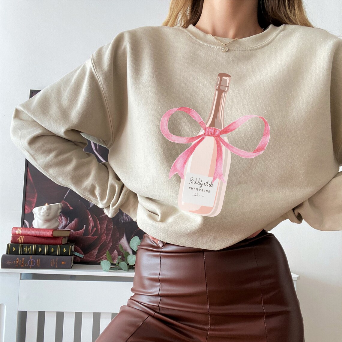 Champagne Holiday Sweater , Champagne Social Club Sweatshirt, Champagne ...