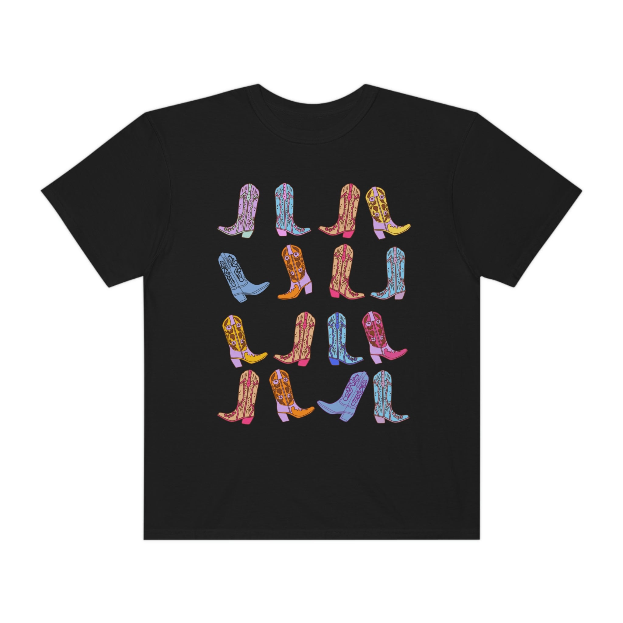 Cowgirl Boots Comfort Colors Western Graphic Tee Shirt Oversized ...