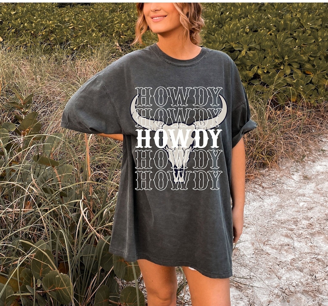 Comfort Colors Howdy T-shirt Western Graphic Print Tee Oversized ...