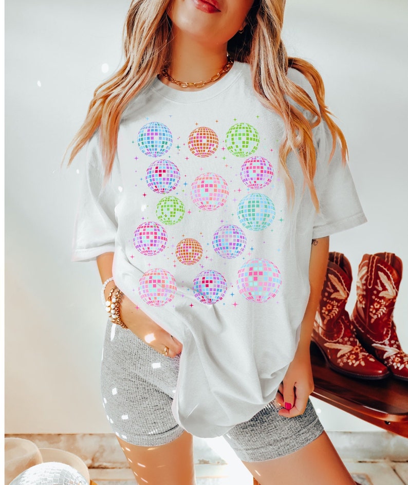 Disco Ball Tshirt Comfort Colors Mirrorball Tee Last Disco Retro Shirt ...