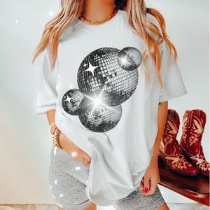 Disco Ball Tshirt Comfort Colors Mirrorball Tee Last Disco Retro Shirt ...
