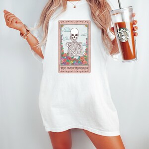 Skeleton Tarot Card Shirt, Funny Over Thinker Tee, Mental Health Tee ...