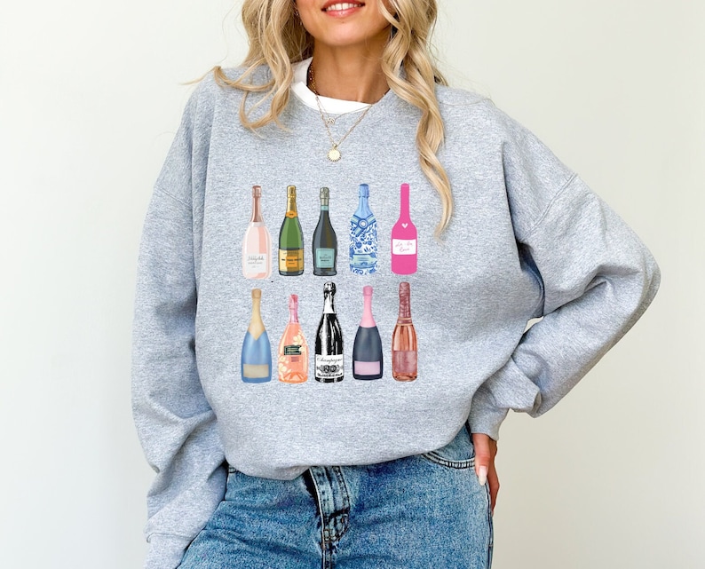 Champagne Sweatshirt, Vintage Champagne Crewneck, Yes Way Rose ...