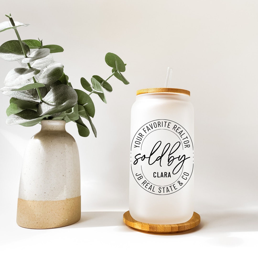 Realtor Glass Can Gift, Real State Agent Glass Tumbler, Custom Business ...
