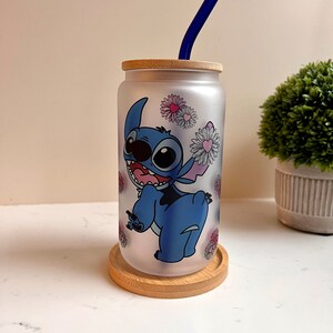 16oz Stitch Glass Can, Stitch Tumbler, Iced Coffee Stitch Glass ...
